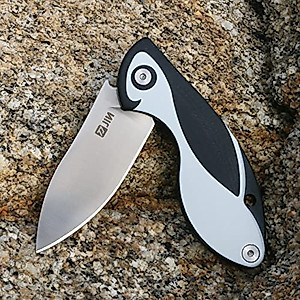 Slip Joint Pocket Knife, G10 Handle Flipper Knife Double Detents Ball Bearing Non-Locking Folding Knife 440C Satin Polishing Blade