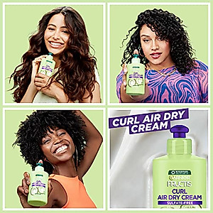 Garnier Hair Care Fructis Curl Nourish Shampoo, Conditioner, and Butter Cream Leave In Conditioner, For 24 Hour Frizz Control, Intense Moisture for Smoother, Frizz-Resistant Curls