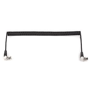 Wooden Camera Coiled BNC to BNC Cable, 20" Resting to 36" Extended, Right-Angle Connectors, HD, SDI, for Wireless Systems and On-Board Monitors