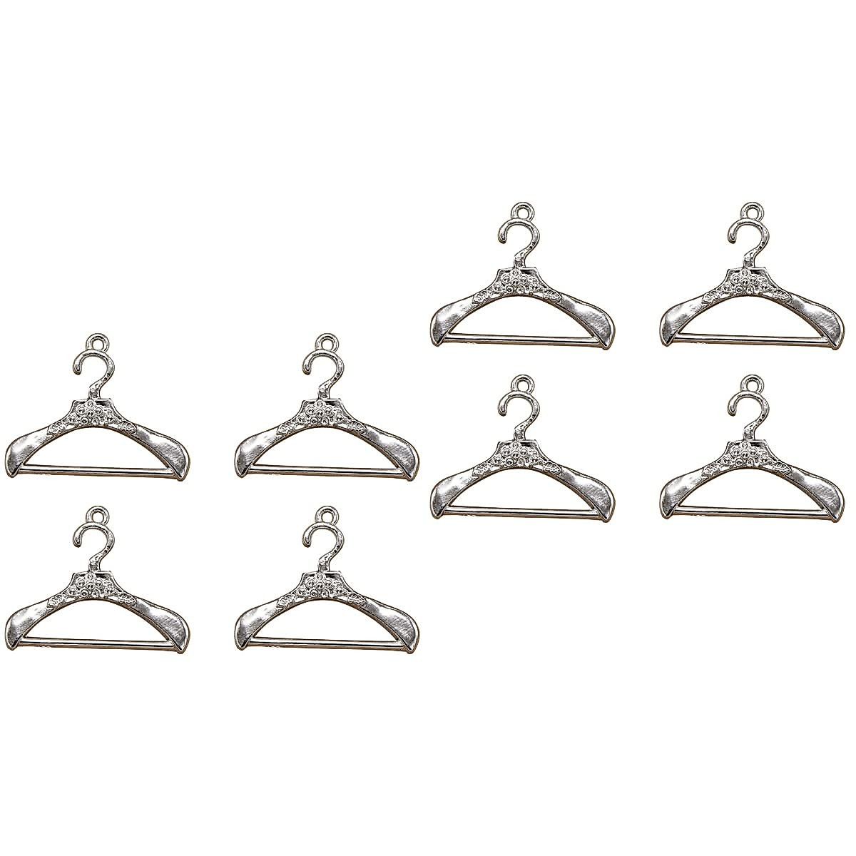 KESYOO 40Pcs Mini Hangers for Crafts Alloy Doll Hangers Miniature Hangers Pendant Charms DIY Jewelry Making Accessories for Necklace Bracelet Antique Silver