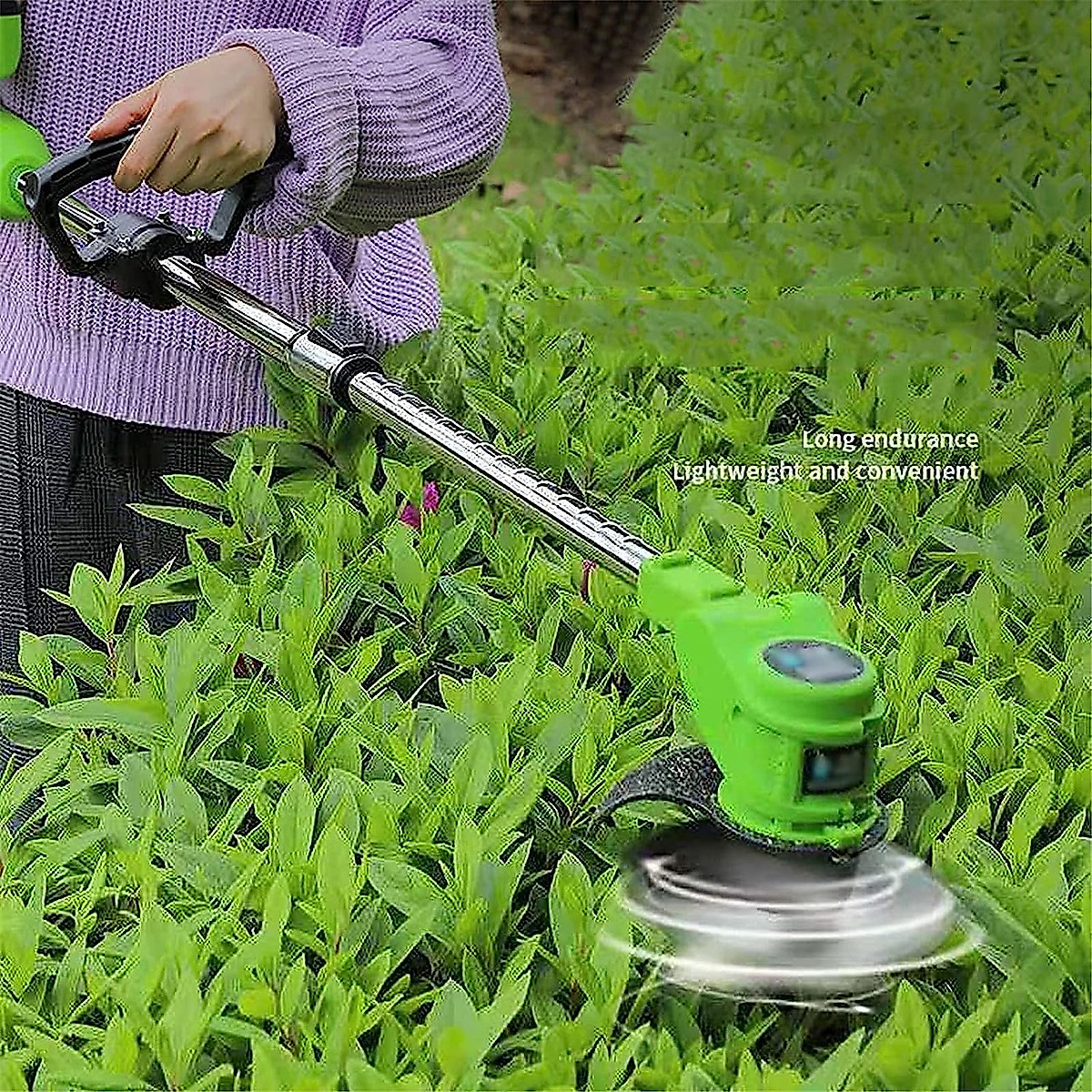 Handheld Portable Grass Trimmer Telescopic Electric Lawn Mower Cordless Weeder Garden Pruning Tool Brush Cutter Complete Accessories Rechargeable Lithium Battery 24V