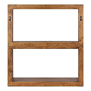 Kate and Laurel Rigby Farmhouse 3-Tier Wall Shelf, 25 x 8 x 28, Rustic Brown and Black, Decorative Modern Floating Shelves for Wall