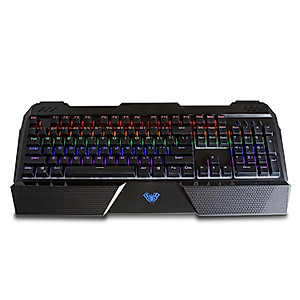 Beastron RGB LED Backlit Mechanical Wired Gaming Keyboard with Blue Switches, Adjustable Backlit Effects, Compatible with PC and Mac