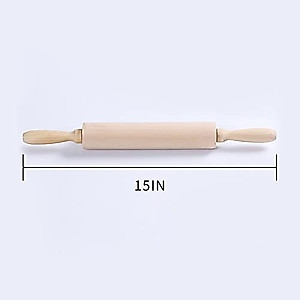 LaXon Rolling Pins,Pizza Roller,15 Inch Wooden Rolling Pins for Backing,Use for Pasta,Cookie Dough,Pastry,Bakery,Pizza,Fondant