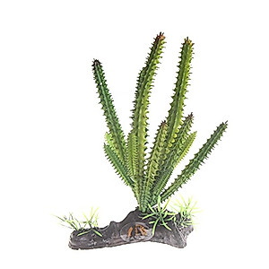 emours Cactus Plastic Plant Aquarium Ornament Fish Tank Desert Reptile Decoration