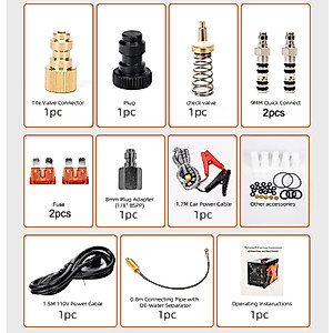PCP Air Compressor, Auto-stop Powered by DC 12V Car or Home AC 110V/220V, 4500Psi/30Mpa/300Bar w/Built-in Water/Oil Adapter & Cooling Fan for Paintball, Scuba, Air Rifle