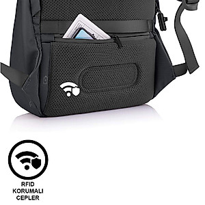 XDDesign Bobby Soft 16 Liter Anti Theft Laptop Backpack with Padded 15.6" Laptop Sleeve,RFID Protected Pocket, Waterproof, USB Charging Port, travel backpack carry on flight approved for men and women
