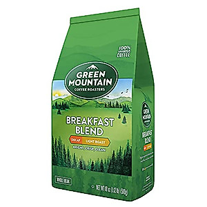 Green Mountain Coffee Roasters Breakfast Blend Decaf, Whole Bean Coffee, Bagged 18 oz