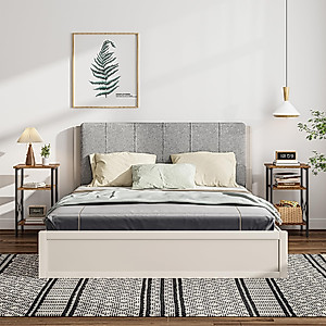 TUTOTAK 3-Tier Tall Nightstand, End Table, Side Table for Small Spaces, Couch Side Table, Steel Frame, for Living Room, Study, Bedroom TB01BB018
