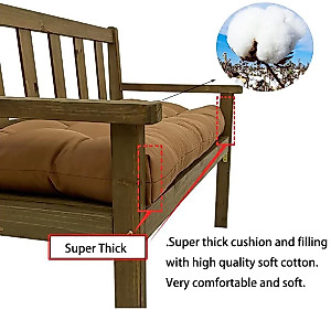 Yefound Waterproof Bench Cushion, Outdoor Indoor Swing Bench Cushion, 51"x20", Thicken Bench Cushion for Lounger Garden Furniture Patio Lounger Bench (Black)