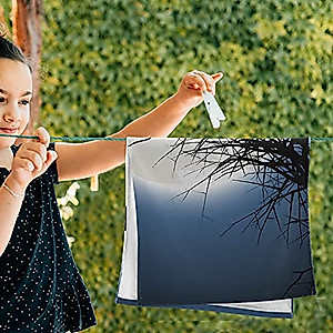 Absorbent Hand Towel Halloween Bat Spooky Tree Moon Decorative Guest Towels 2 Pieces Soft Face Fingertip Towels for Bathroom Hotel Gym and Spa - (28"x14")