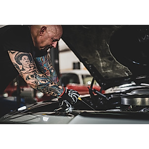 Grease Monkey Bone Series Foam Nitrile Mechanic Gloves with Grip, Work Gloves and All Purpose Gloves, Bones, Medium