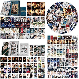 200Pcs ANITEEZ Stickers ANITEEZ Photocards Set Pack Gifts,91Pcs Vinyl Waterproof Stickers + 109Pcs Lomo Cards for Decoration(Red)