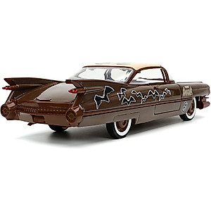 Jada 1959 Cadillac Coupe DeVille Brown and White with Graphics and Count Chocula Diecast Figurine Hollywood Rides Series 1/24 Diecast Model Car