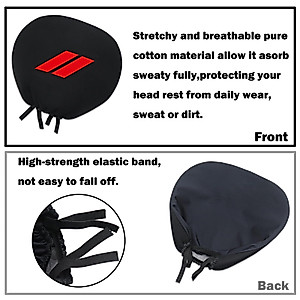 YOSRTER Headrest Covers for Dodge Charger Challenger Durango Accessories Soft Black Fabric Head Rest Cover Universal Fit to All Car/Truck Models 2 Pack（Red Trim）