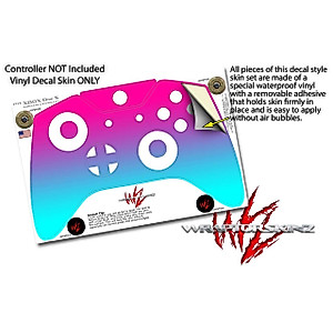 WraptorSkinz Decal Vinyl Skin Wrap compatible with XBOX One S/X Controller - Smooth Fades Neon Teal Hot Pink (CONTROLLER NOT INCLUDED)