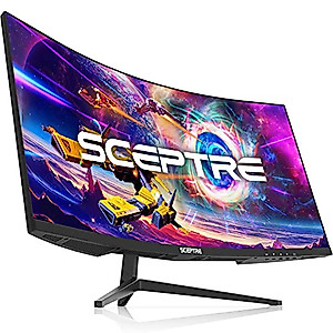 Sceptre 30-inch Curved Gaming Monitor 21:9 2560x1080 Ultra Wide/ Slim HDMI DisplayPort up to 200Hz Build-in Speakers, Metal Black (C305B-200UN1)