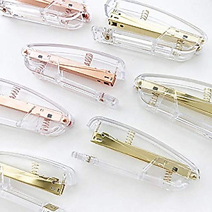 Gold Scissors and Stapler Set - Scissors and Stapler with 1000 Rose Gold Staples, Luxury Set of Gold Office Supplies & Desk Accessories