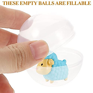 Clear Plastic Hanging Ball 50pcs Vending Machine Small Clear Empty Round Cases 45MM for Gumball Containers Stands Molds Hidden Surprise Treasure Inserts and Party Favors