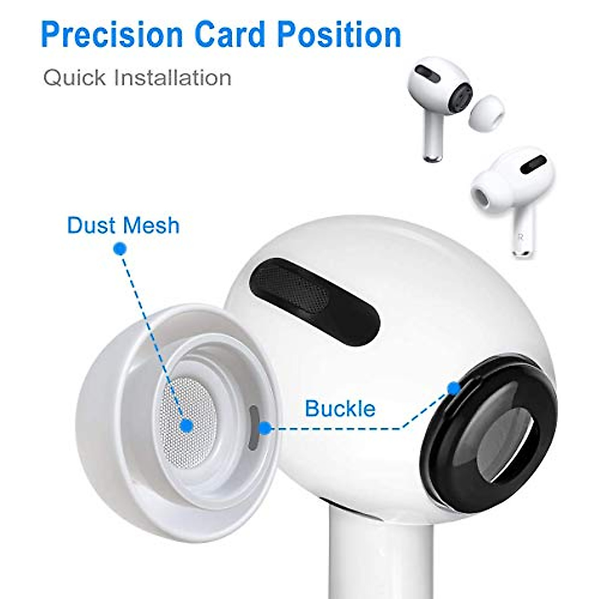 Meeaja [3 Pairs] AirPods Pro Replacement Ear Tips for AirPods Pro Accessory, Silicone Earbuds Tips with Noise Reduction Hole, with Portable Storage Box and Fit in The Charging Case (S/M/L, White)