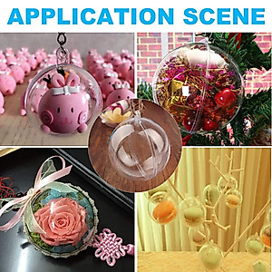 ufun Clear Ornaments for Crafts, Fillable Christmas Balls 2.36inch Transparent Plastic Hanging Home Decor Xmas Wedding Garden Tree Party Gift Box Decoration 12 Pack