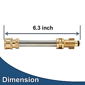 Raincovo Replacement for Pressure Washer Gun Adapter Ryobi, Portland, Greenworks, Husky, Replacement Wand with 5 Nozzle Tips, 1/4 Inch Quick Connector Silver