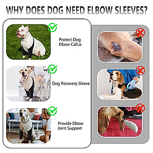 Dog Elbow Protector for Front Leg Calluses, Dog Joint Recovery Sleeve for-PreventLicking, Adjustable Dog Elbow Pads Dog Leg Wound Care, Dog Knee Brace ProtectorPads for Canine Sprain Arthritis, XL