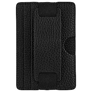 Case-Mate - Stick On Credit Card Wallet - Phone Holder - Loop Pockets - Ultra-Slim Card Holder - Finger Loop for Secure Hold - fit - Apple – iPhone – Samsung – Galaxy – Black