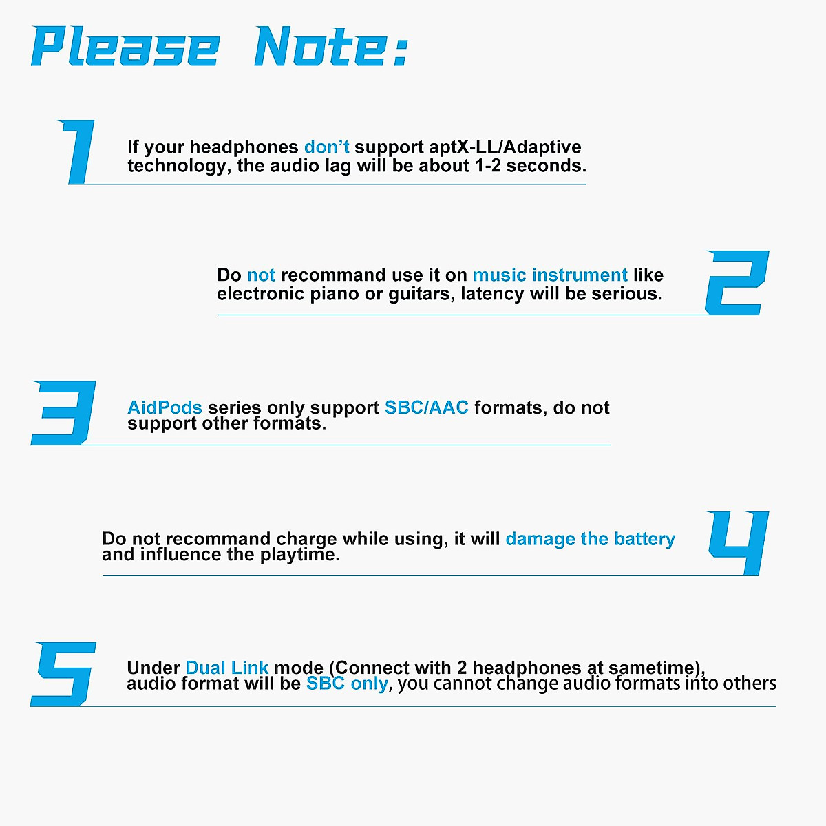 Lavales Bluetooth 5.3 Adapter for Airplane to 2 Wireless Headphones, 3.5mm Jack in-Flight Bluetooth Transmitter Receiver for TV, Dual Link AptX Adaptive/Low Latency/HD Audio for Home Stereo/PC/Gym