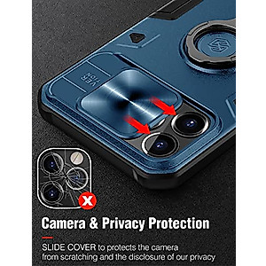 Nillkin [2022 Upgraded] iPhone 13 Pro Max Case [Compatible with MagSafe] [Slide Camera Cover] [Multifunctional Kickstand] Heavy Duty Protection Armor Case for iPhone 13 Pro Max 6.7'' Blue