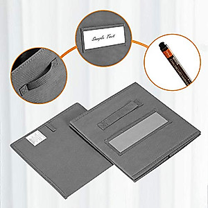 artsdi Set of 10 Storage Cubes, Foldable Fabric Cube Storage Bins with 10 Labels Window Cards & a Pen, Collapsible Cloth Baskets Containers for Shelves, Closet Organizers Box for Home & Office,Gray