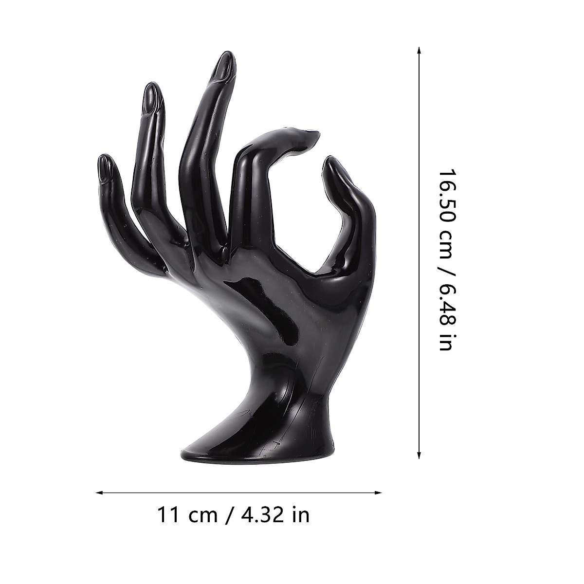 Cabilock 2pcs Gesture Hand Model Display Stands Jewelry Showing Rack Decorative Necklace Holders Plastic Black/white