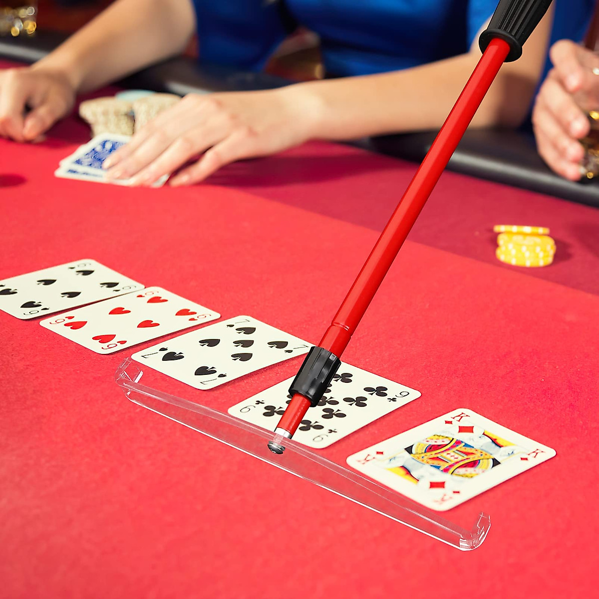 Cabilock Poker Chips Bingo Chips Wand Poker Chip Tray Dice Chips Rake Collector Rake Game Chips Collecting Rod Accessory Rake Chip Tray Metal Dice Metal Dice