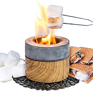 Tabletop Fire Pit for Backyards, Kitchen, & BBQ Parties | Smores Maker Circular Tabletop Indoor Mini Fire Pit | Portable Fire Pit for Camping & Outdoor Trips by Museo Gray
