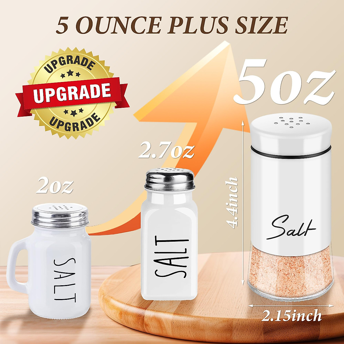 Salt and Pepper Shakers Set,Kitchen Decor and Accessories for Countertop Kitchen Gadgets Cooking Table Housewarming Christmas Gift Refillable Design (Black + White)