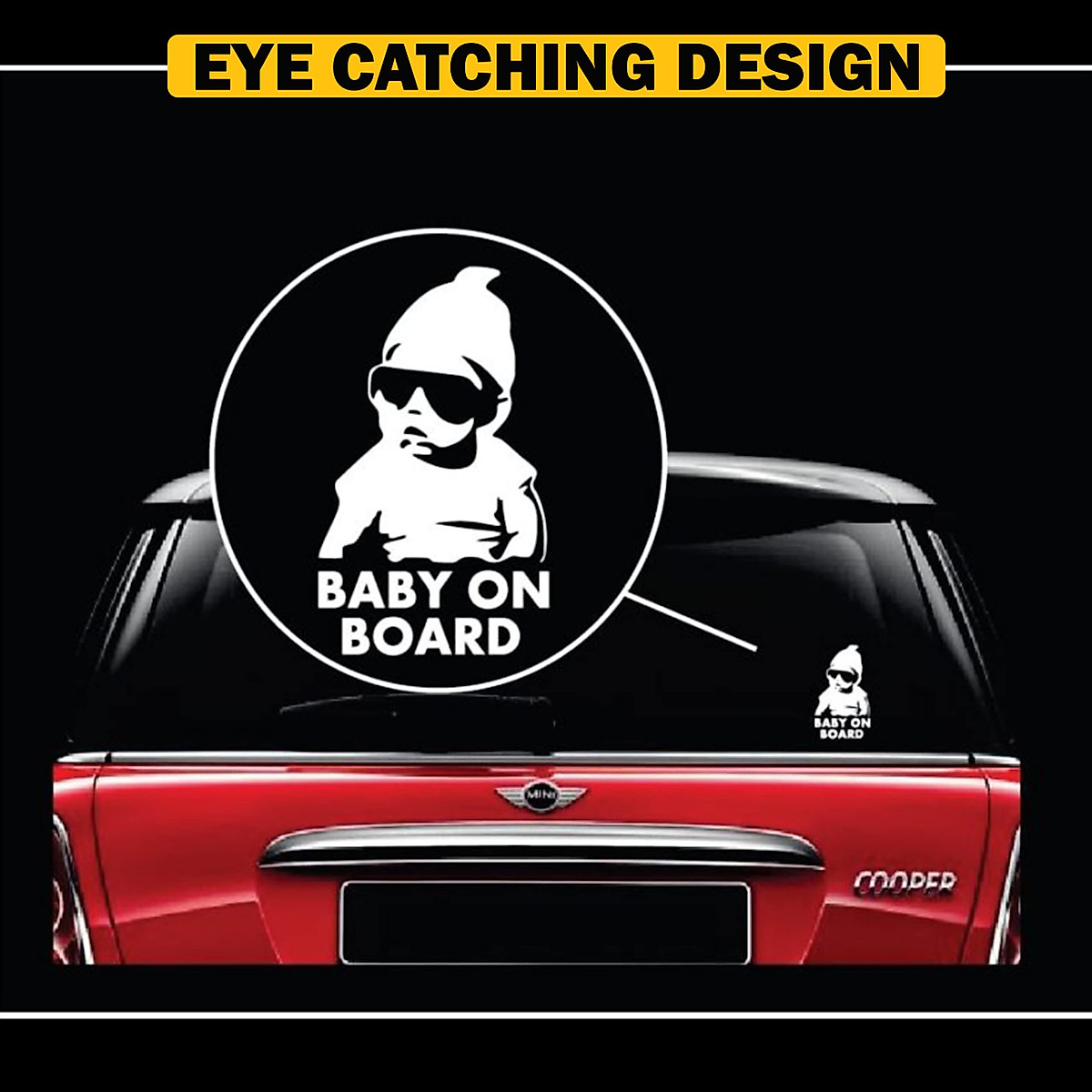 TOTOMO Baby on Board Sticker for Cars Funny Cute Safety Caution Decal Sign for Car Window and Bumper No Need for Magnet or Suction Cup - Carlos from The Hangover