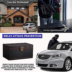 Large Faraday Box for Car Keys Signal Blocking Box Keyless Entry Key Fob Signal Blocker Protector Box RFID Box for Car Keys for Car Theft Prevention Faraday Box Cage (Big Box - 19.5 * 12.5 * 10cm)