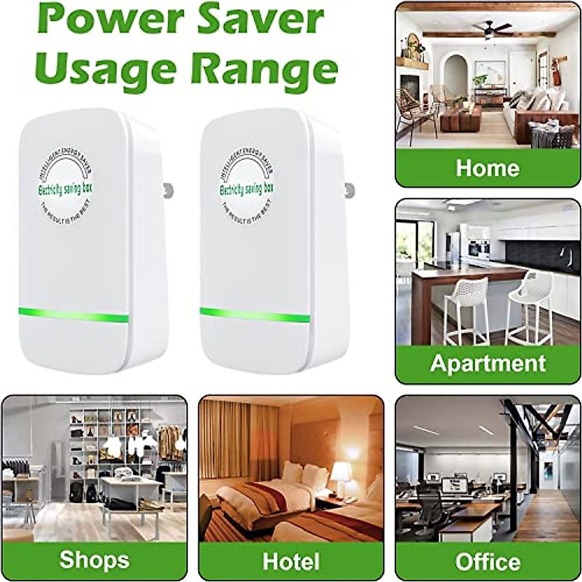 2 pcs Pro Power Saver Energy Saver Household Power Saver pro Electricity Saving Box 90V-250V Household Office Market Device Electric Smart US Plug 30KW (White)