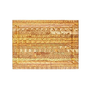 Larch Wood Canada End Grain Medium Carver's Cutting Board, Handcrafted for Professional Chefs & Home Cooking, 17-3/4" x 13-1/2" x 1-5/8" + Larch Wood Beeswax and Mineral Oil Conditioner (1.6 oz/ 45g)