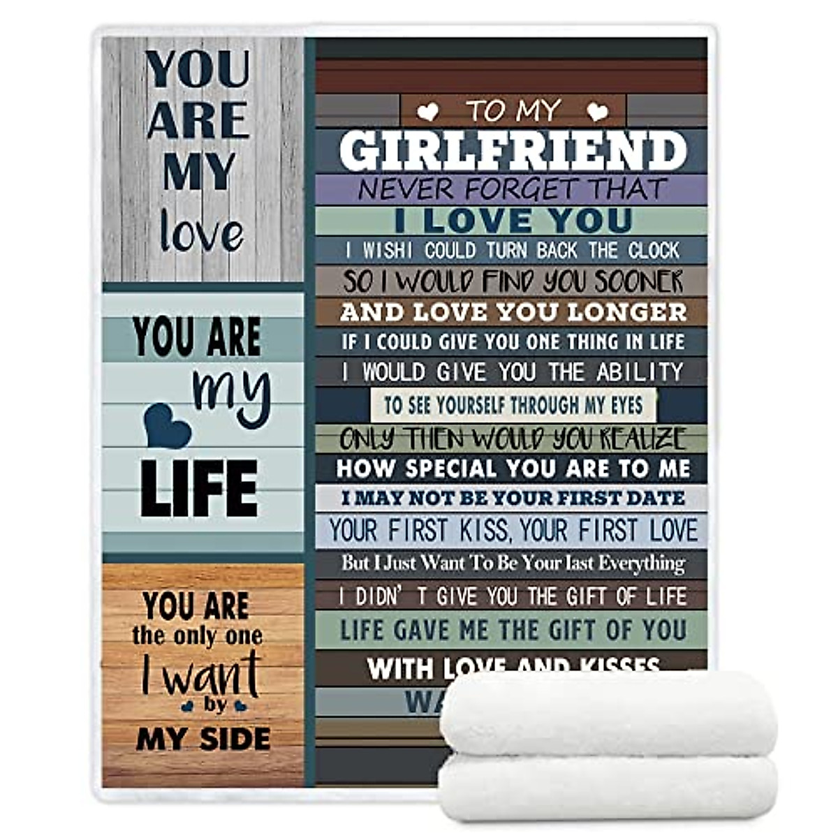 to My Girlfriend Blankets Super Soft Sherpa Throw Blankets for Bed and Couch Anniversary Birthday Valentine's Day Gifts for Girlfriend Gifts for Her