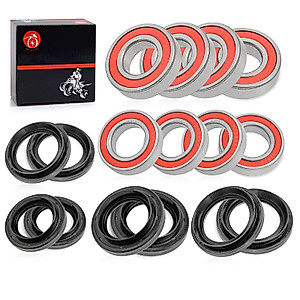 Front Rear Wheel Bearing Seals Kits 2005-2013 for Yamaha Rhino 450 660 700 YXR450 YXR660 YXR700