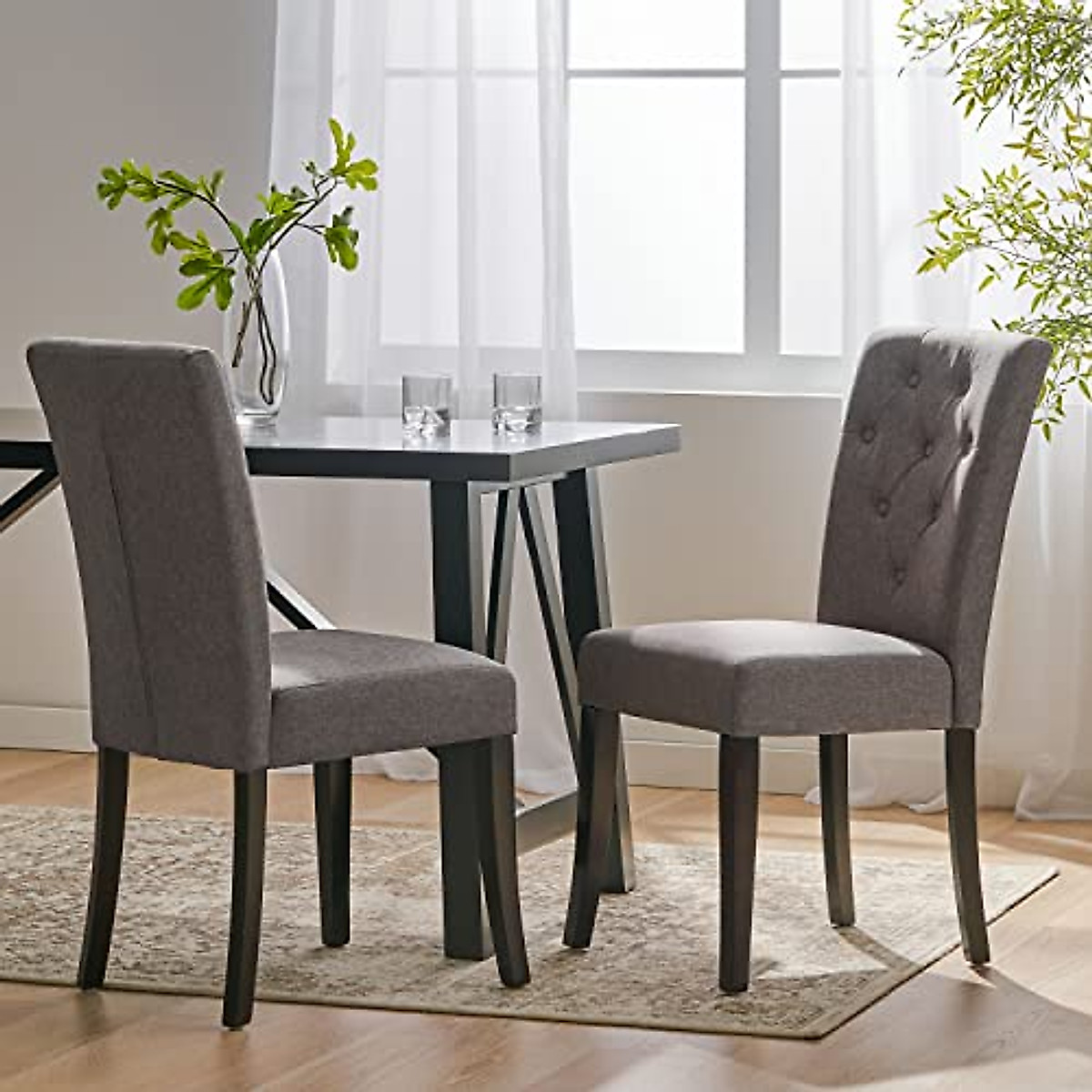 Christopher Knight Home Nyomi Fabric Dining Chair, Brown And White