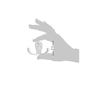 Liberty Hardware B46114Q-W-C5 Double Prong Robe Hook, White