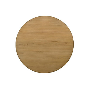 LILOLA LIVING Jasper Driftwood Finish 47" W Contemporary Round Dining Table with Pedestal Base