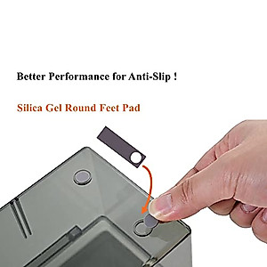 BangQiao Small Plastic Storage Box with Handle and Adjustable Dividers, Multipurpose Lockable Container Case for Sewing, Stationery, Art&Craft Supplies, Cosmetics, First Aid Kit, Clear/Smoke Green