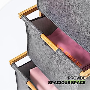 Magshion 3 Drawer Fabric Bin Storage Dresser Unit End/Side Table Nightstand Freestanding Organizer for Bedroom Living Room, Closet, Wide Chest of Drawers (3-Drawer)