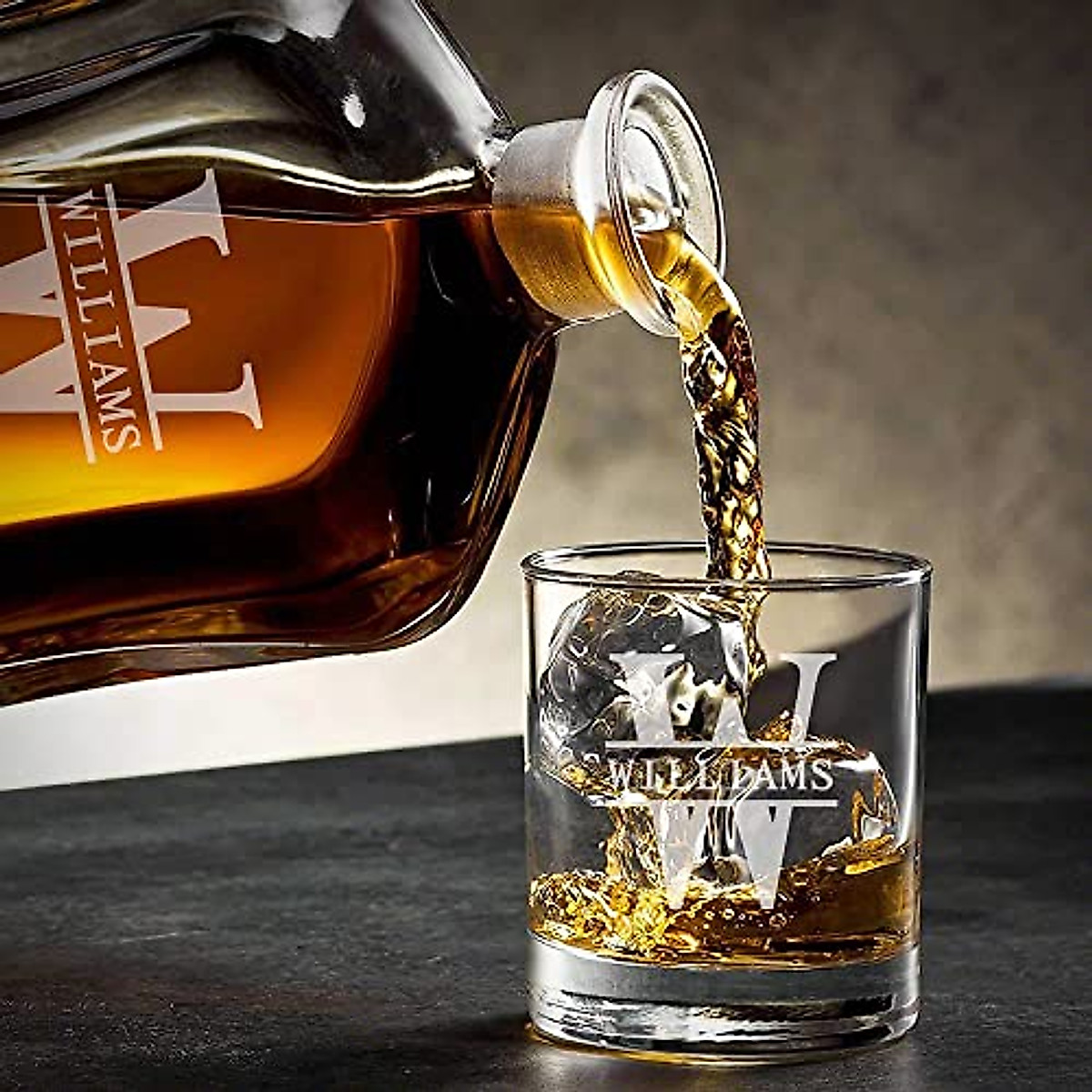 Scales of Justice Custom Decanter Set with Rocks Glasses (Personalized Product)