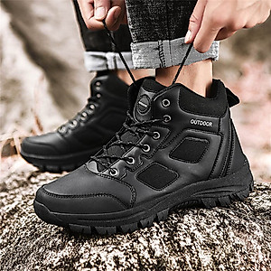 GEXECEUSS Men's Hiking Boots Ankle Boots Lightweight Breathable Outdoor Backpacking Trekking Walking Shoes Tactical Combat Boots