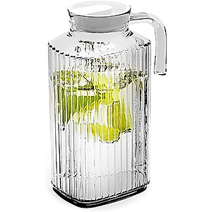 Fridge Pitcher – 60 OZ. Glass Water Fridge Pitcher with Lid By Home Essentials & Beyond Practical and Easy to use Fridge Pitcher Great for Lemonade, Iced Tea, Milk, Cocktails and more Beverages.