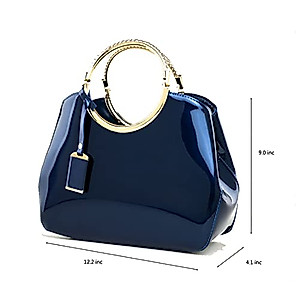 Women's Handbags Top-Handle Bags Patent Leather Evening Purse Shoulder Bags Purse for Wedding, Shopping, Dating Work (Pink)